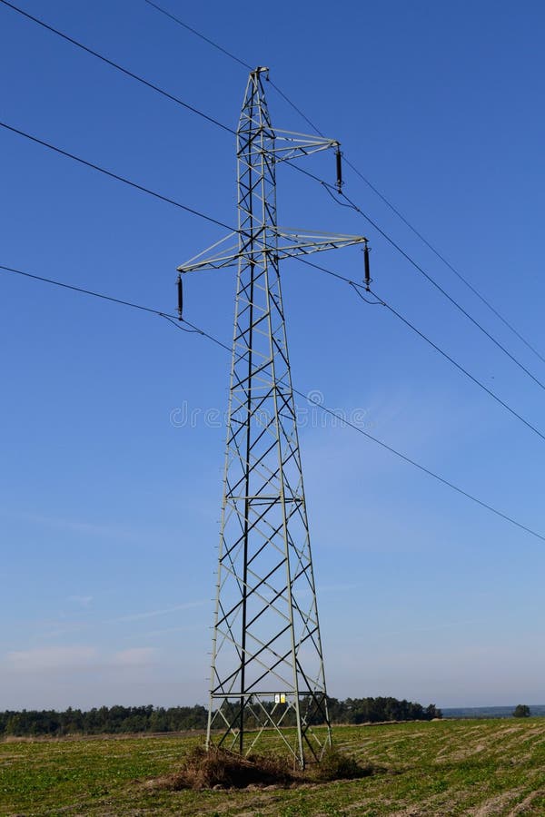 Power line pole stock photo. Image of metal, line, energy - 314474432