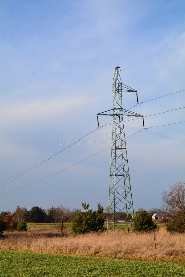 Power line pole stock photo. Image of engineering, industry - 311873200