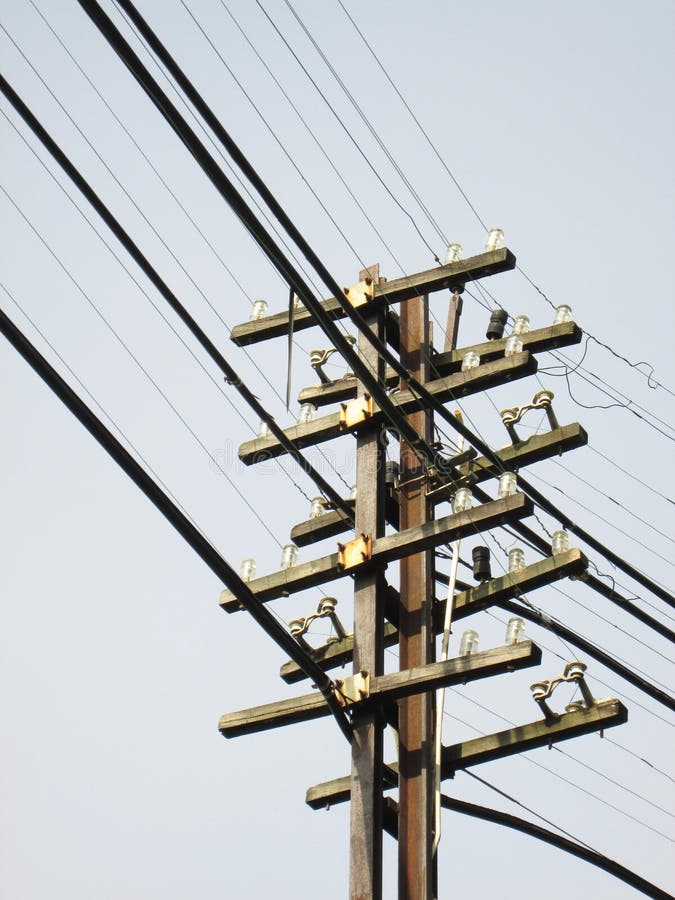 Power Line, Power Electric Distribution Stock Photo - Image of metallic ...