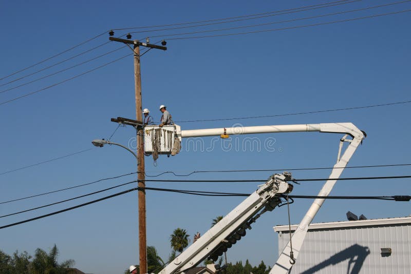 Powerline Maintenance stock image. Image of lift, cable, construction ...