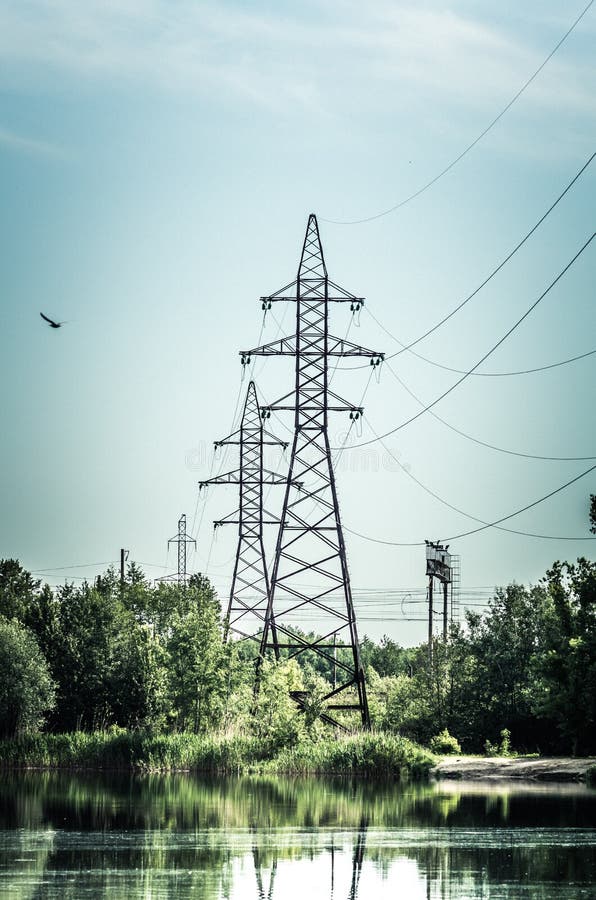 Power line stock image. Image of line, glass, blue, transportation ...