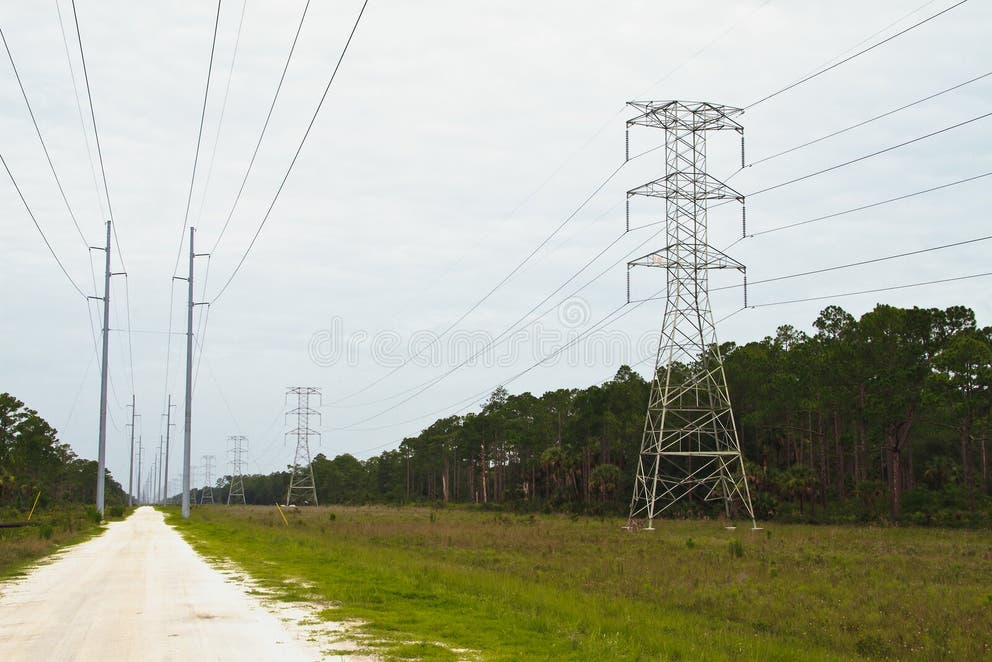 Power Line Road stock photo. Image of equipment, steel - 20281836