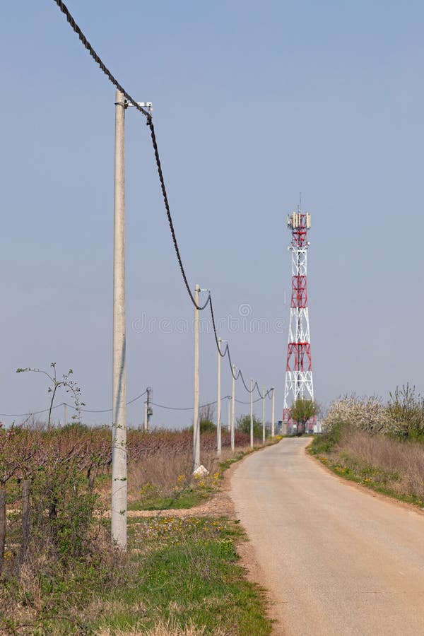 Power Line Road stock photo. Image of dirt, power, pole - 228243122