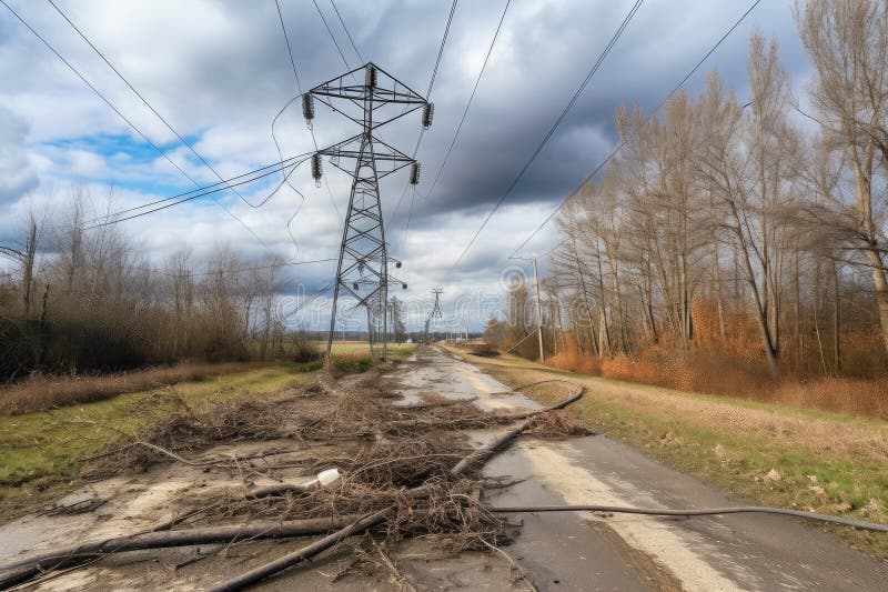 Damaged Pole Power Storm Stock Illustrations – 9 Damaged Pole Power ...