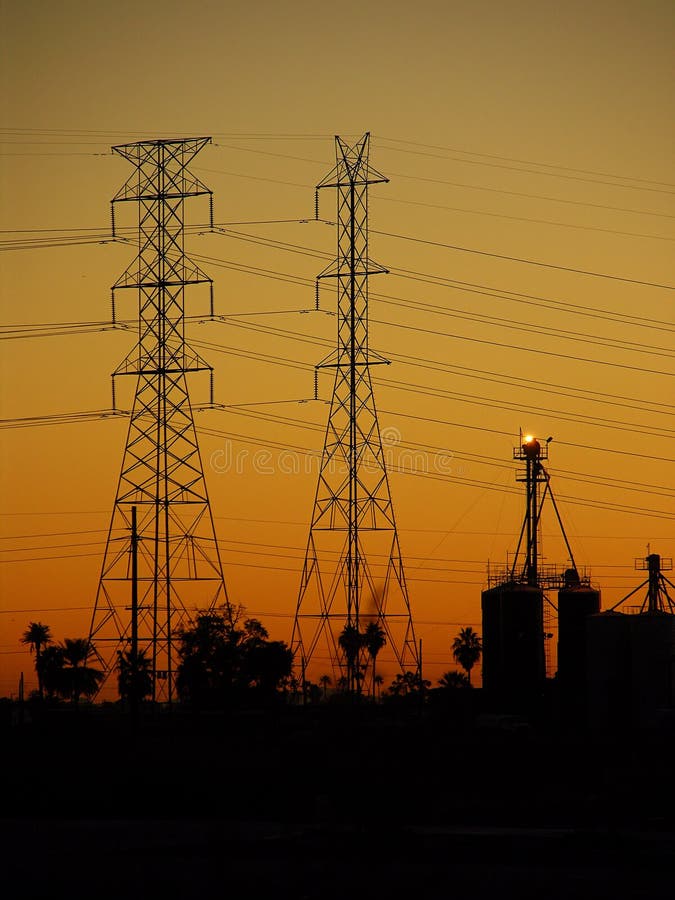 Power Line Sunset stock image. Image of nightfall, twilight - 3139865
