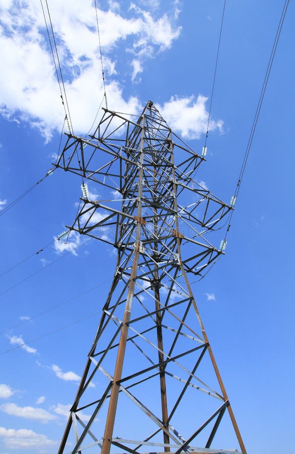 Power line support. stock photo. Image of voltage, technology - 95000108