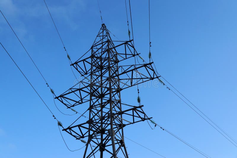 Power Line Support. Electrical Wire Stock Image - Image of electrical ...