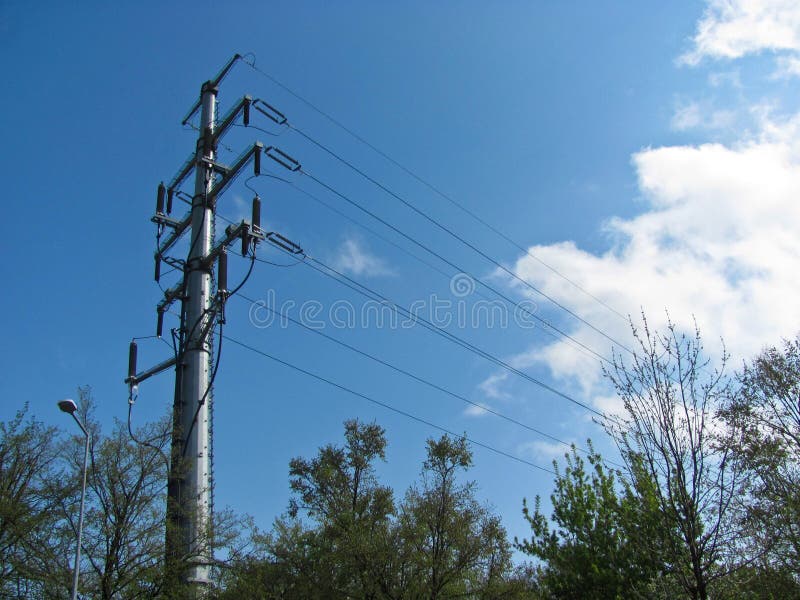 Power Line Support, High Voltage, Insulators and Wires Stock Image ...