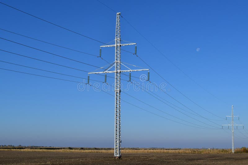 Power line support stock image. Image of line, electricity - 62220065