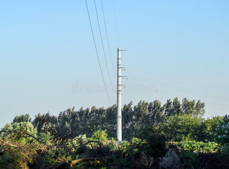 Power line support stock photo. Image of iron, cable - 86340902