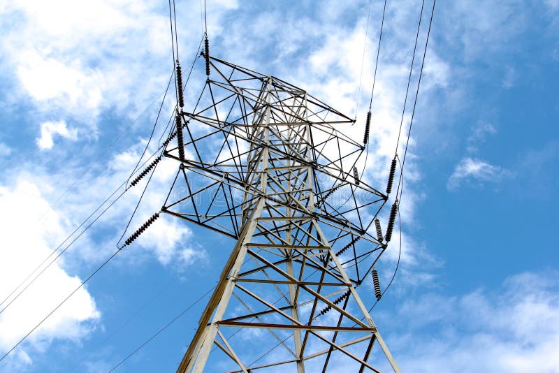 Power Line Tower stock photo. Image of spark, back, powerline - 38362726