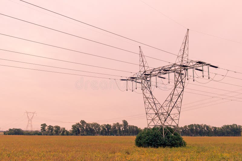 Power line tower stock image. Image of pole, transmission - 52421817