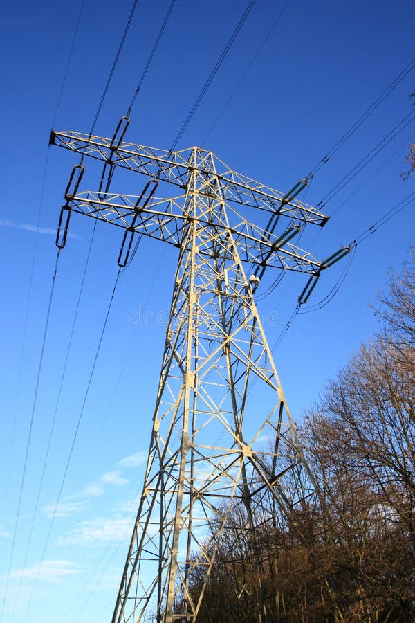 Power line tower stock photo. Image of cables, volts - 32814812