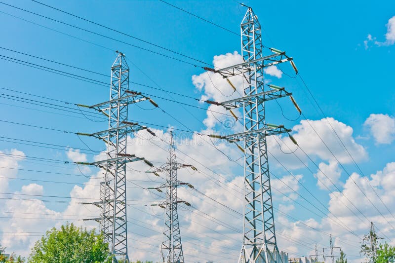 Power line towers stock image. Image of energy, engineering - 23683415