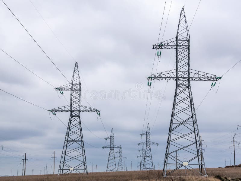Power line towers stock photo. Image of electricity - 273464266