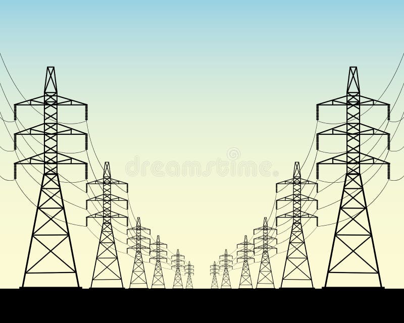 Power line stock vector. Illustration of energy, power - 39407551