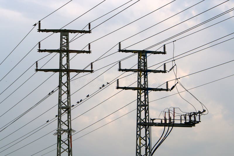 Power line wire stock image. Image of current, electrons - 132016149