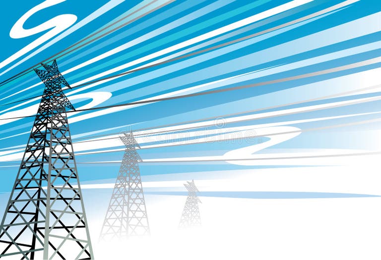 High Tension Power Lines Stock Illustrations – 260 High Tension Power ...