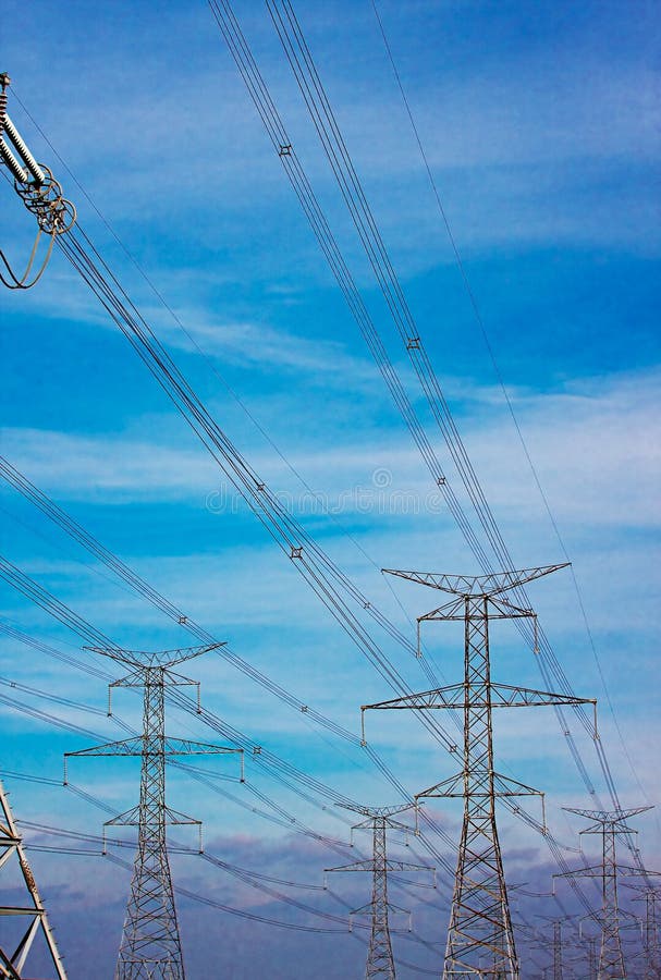 Power lines stock image. Image of energy, cloud, lines - 983517