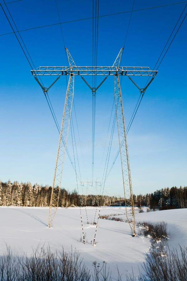 Power lines stock image. Image of snow, freezing, snovy - 16517447