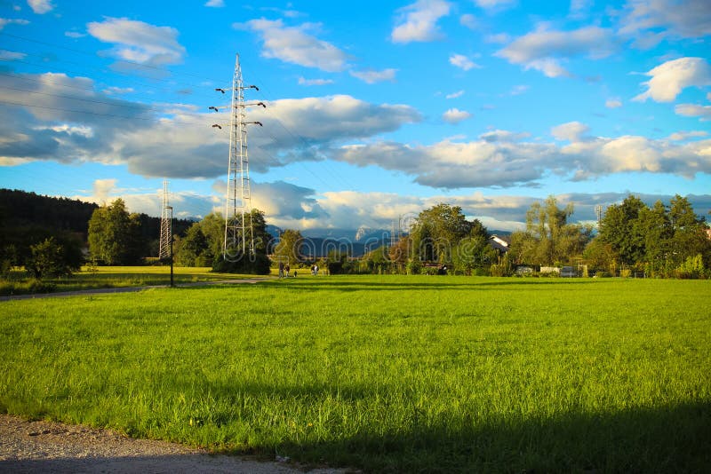 Power lines. stock photo. Image of horizon, nature, plant - 54468648