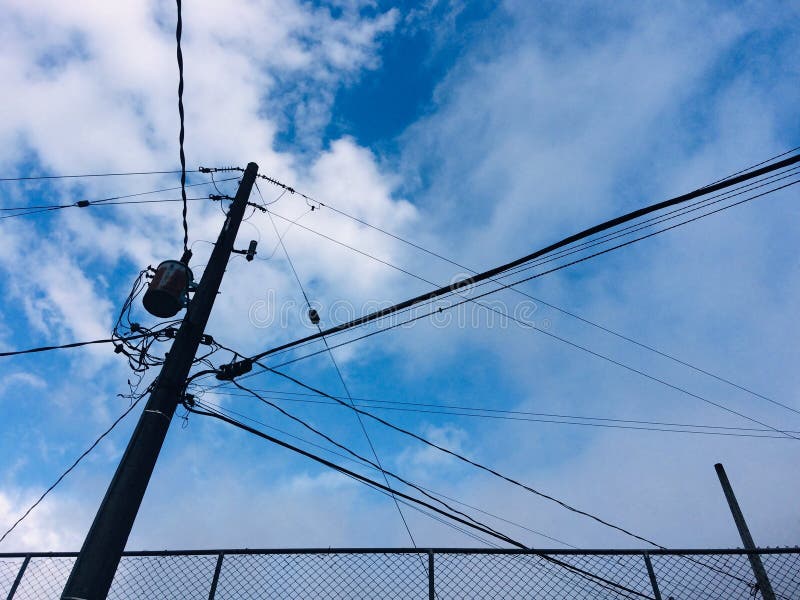 Power Lines with Beautiful Background Stock Photo - Image of lines ...