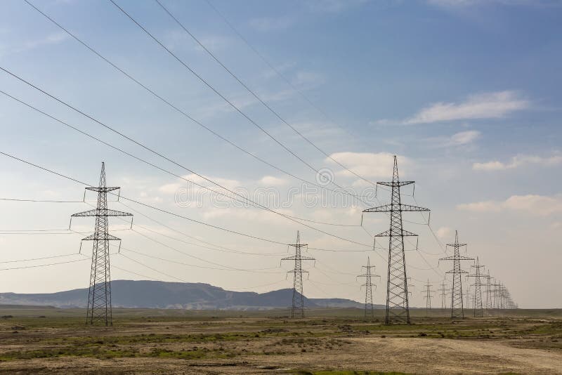 Power Lines at Sunset stock image. Image of lines, energy - 48794437