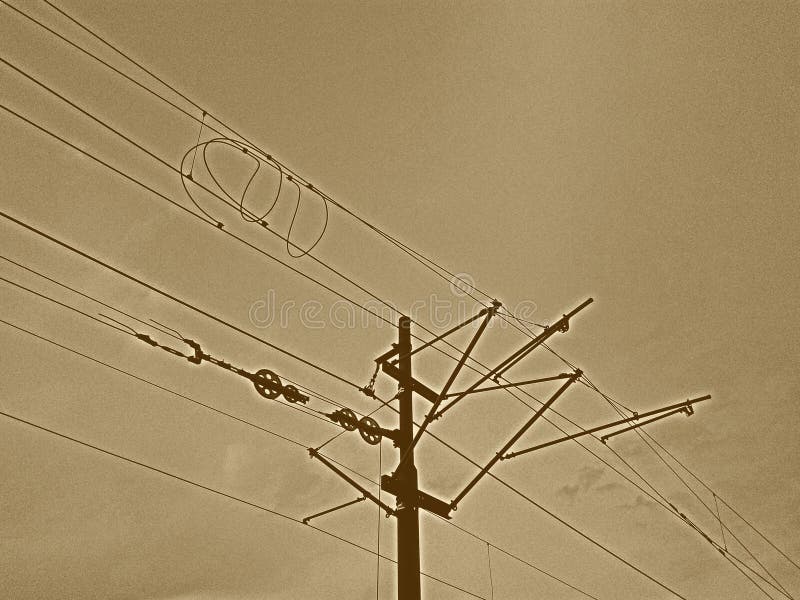 Power Lines in the City. Electric Cables Attached To a Street Power ...