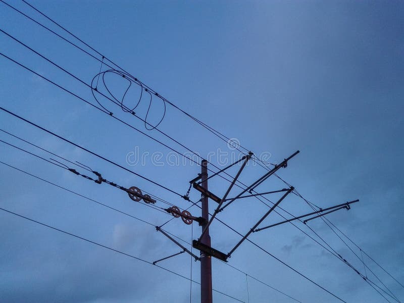 Power Lines in the City. Electric Cables Attached To a Street Power ...