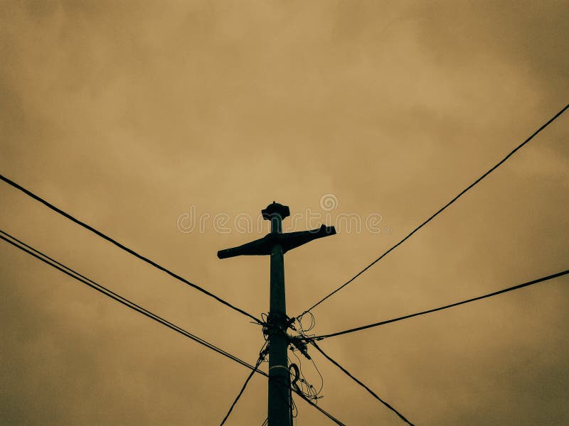Power Lines in the City. Electric Cables Attached To a Street Power ...