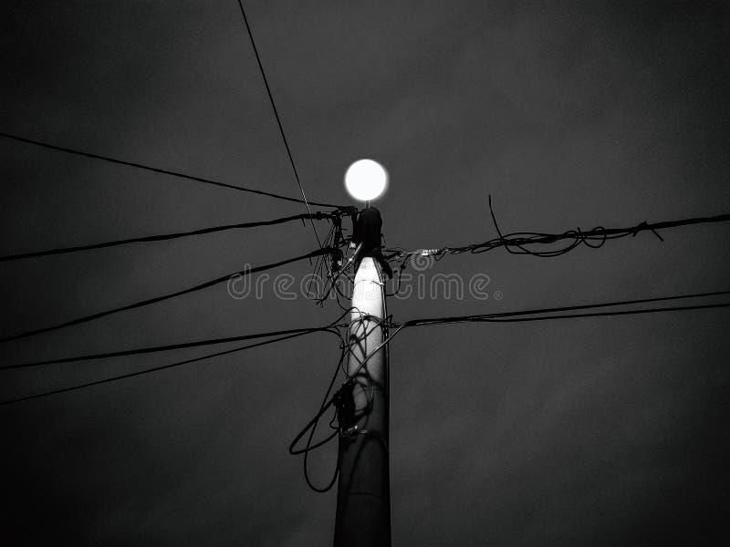 Power Lines in the City. Electric Cables Attached To a Street Power ...