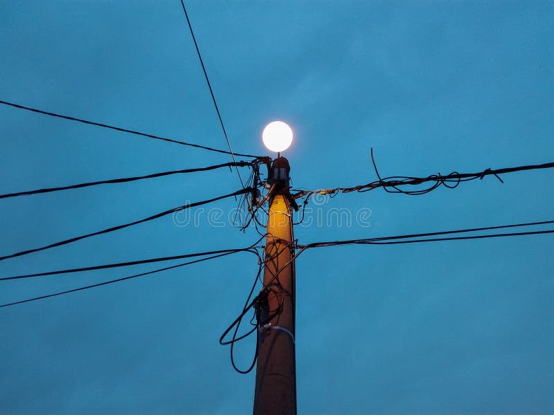Power Lines in the City. Electric Cables Attached To a Street Power ...