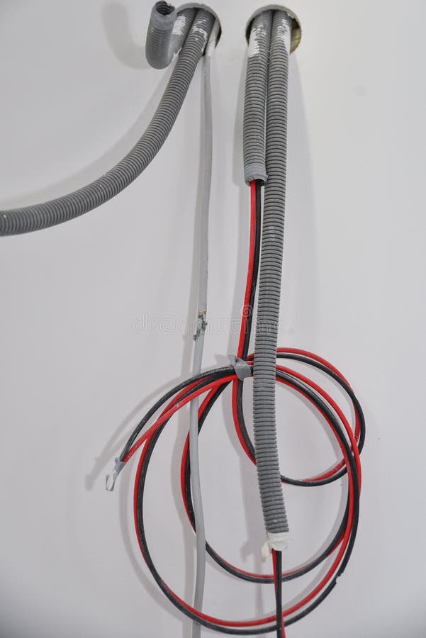 Power Lines and Conduit on Construction Site Stock Image - Image of ...