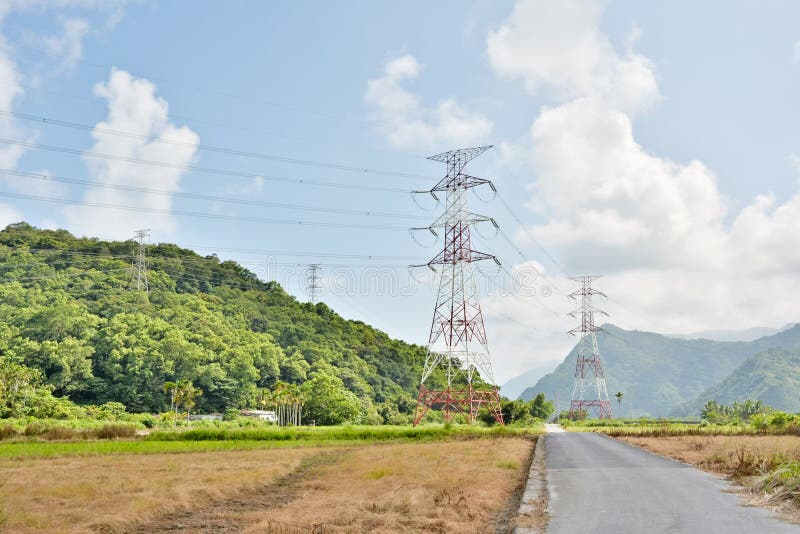 Power lines in countryside stock photo. Image of outside - 34001518