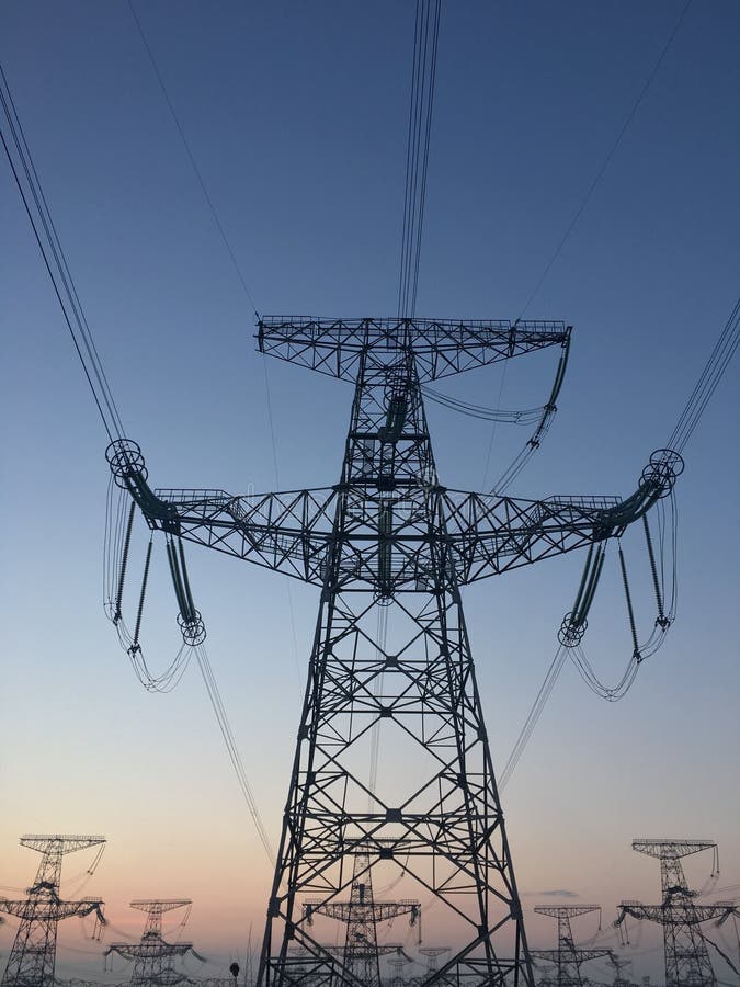Power Lines. Power Distribution Stock Photo - Image of green, papaver ...