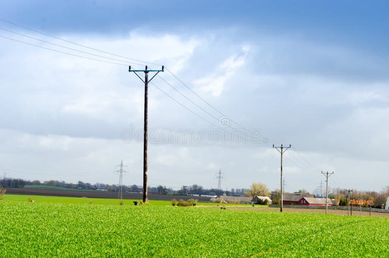 Power lines stock image. Image of complex, light, lines - 39740017