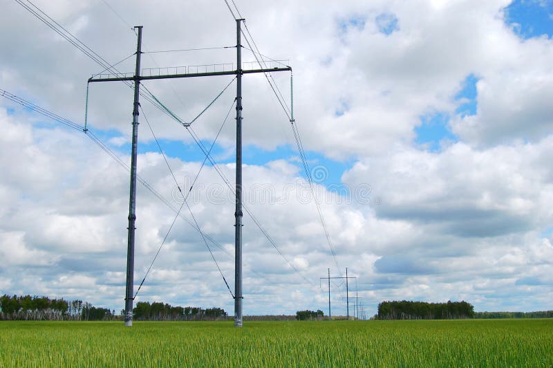 Power lines stock photo. Image of harvest, industry, grain - 42880626