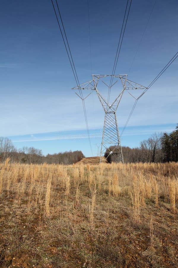 Power Lines in a Field stock image. Image of cable, lines - 49390769