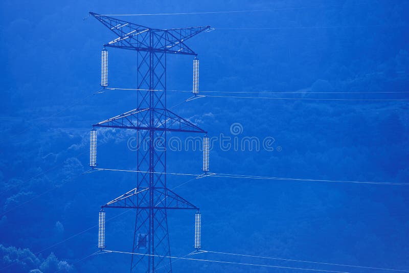 Power Line Tower. Energy Industry. Industrial Electricity Distribution ...