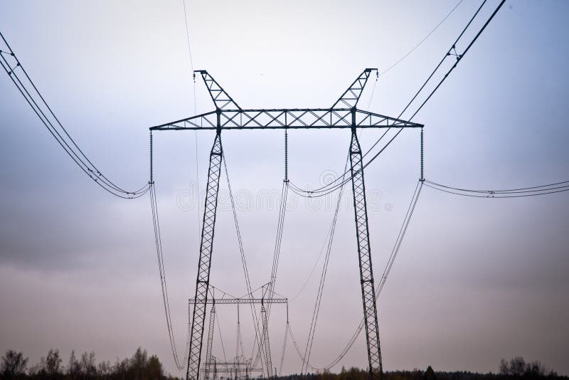 Power Lines on Gradient Filter Stock Photo - Image of filter ...