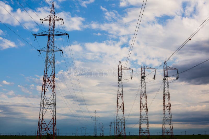 Power lines grid stock photo. Image of electric, industry - 55578364