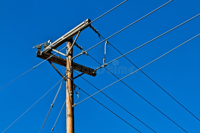 Power lines junction stock image. Image of structure - 23690041