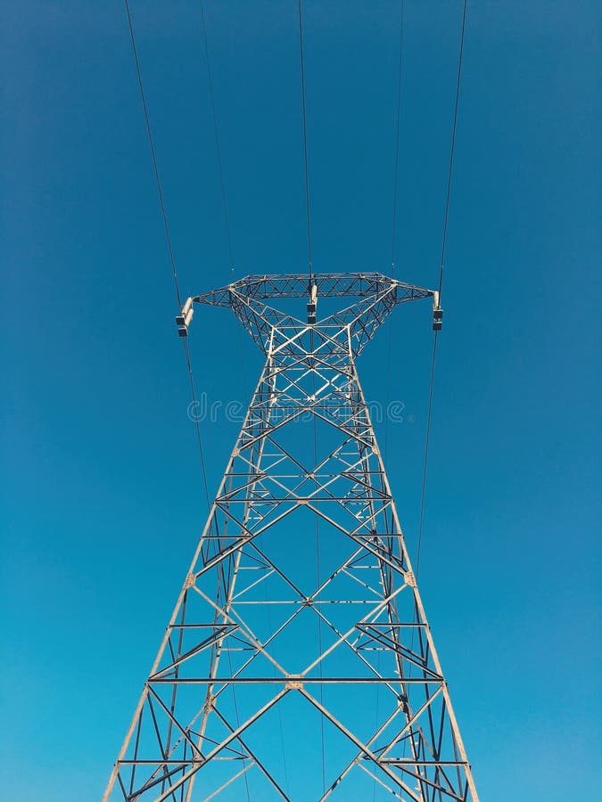 Power lines stock image. Image of pole, cables, metal - 92777097
