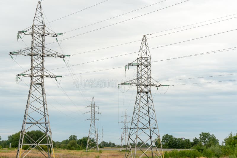 Power Lines Passing through Huge Distances To Transmit Electricity To ...