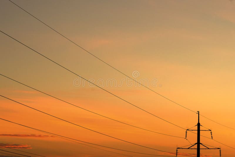 Power lines and pole stock photo. Image of rural, surroundings - 63349764