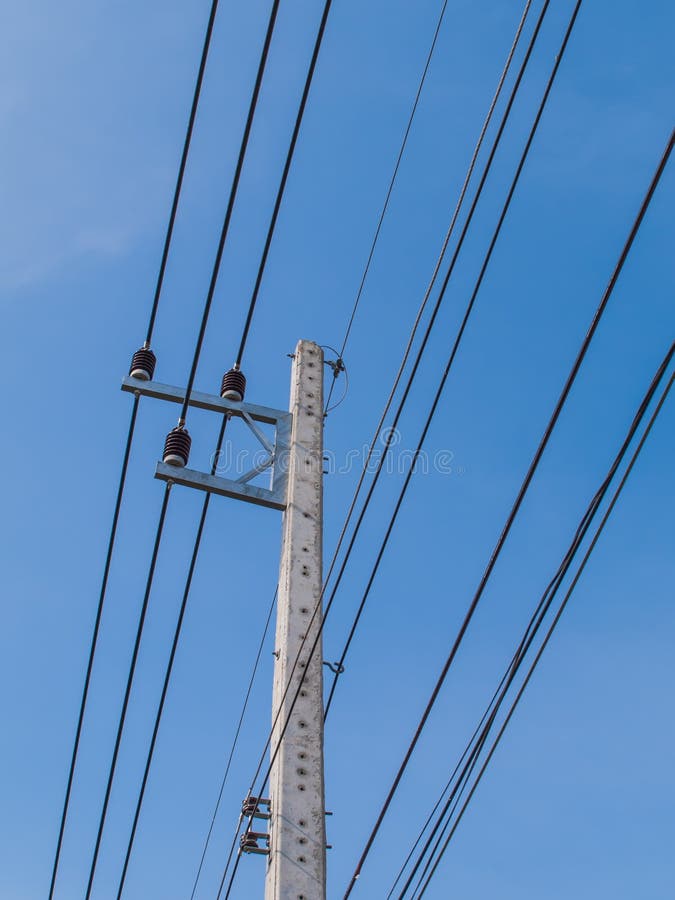 Power Lines and Power Poles Stock Photo - Image of mast, pole: 31668608
