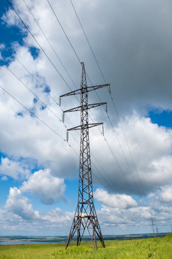 Power lines stock image. Image of dusk, network, distribution - 122295431