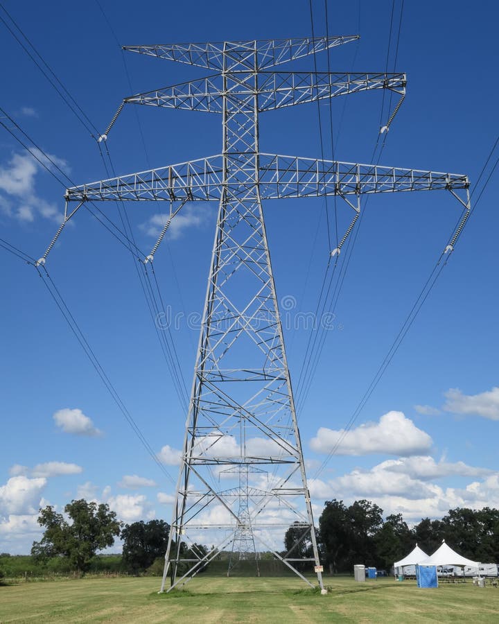 Power Lines Pulling the Supports To the Left Editorial Image - Image of ...