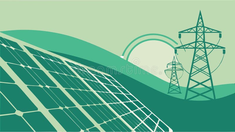 Power Lines and Pylons, Electricity Infrastructure Vector Design ...