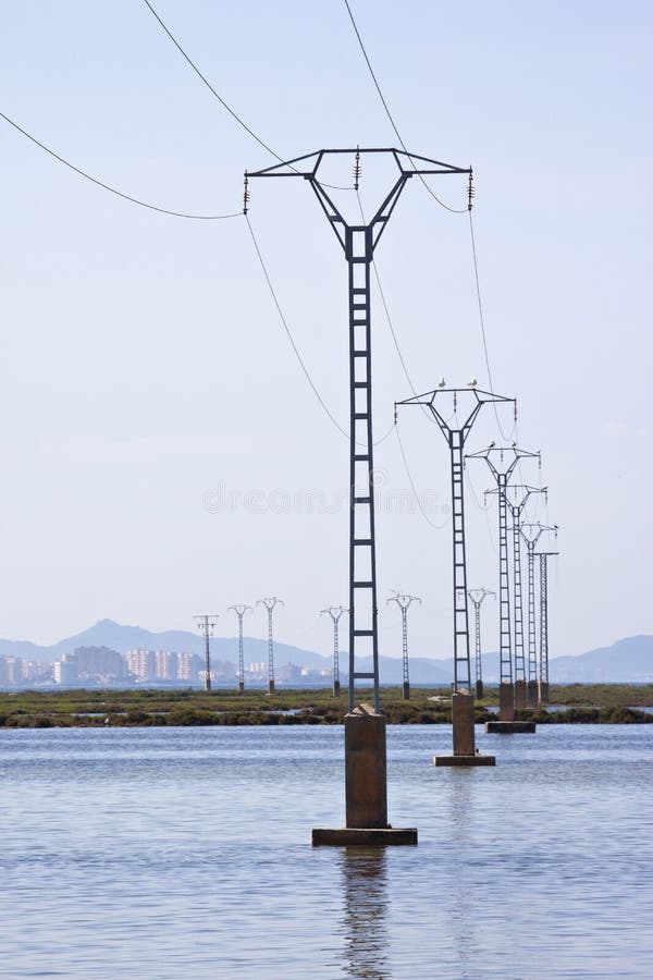 Power Lines - Salt Flats - Murcia - Spain Stock Photo - Image of europe ...
